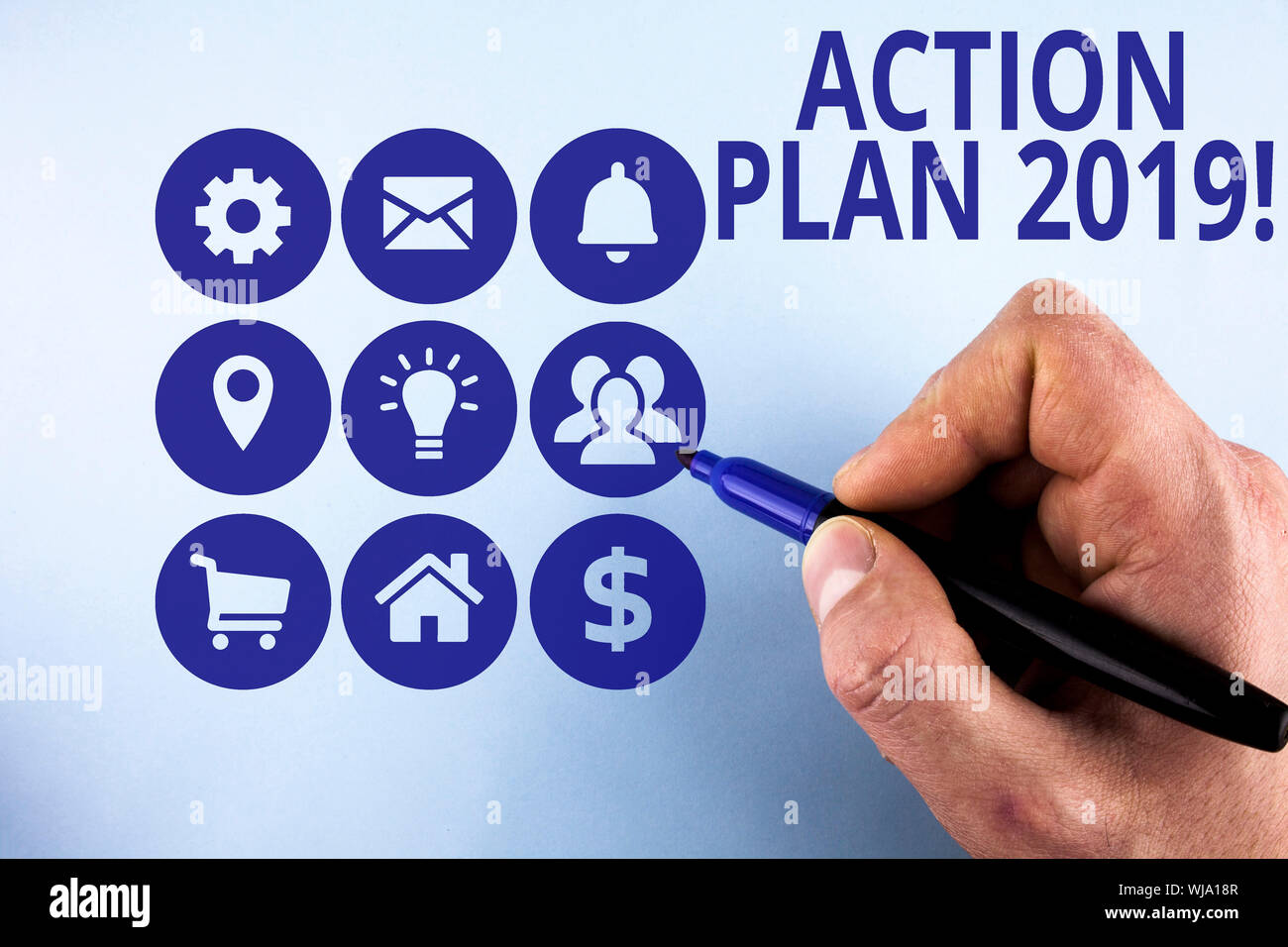 Conceptual hand writing showing Action Plan 2019. Concept meaning ...