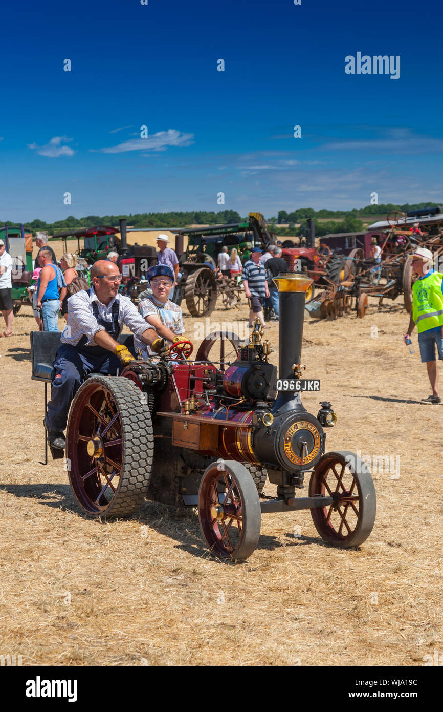 A miniature Burrell traction engine at the 2018 Low Ham Steam Rally ...