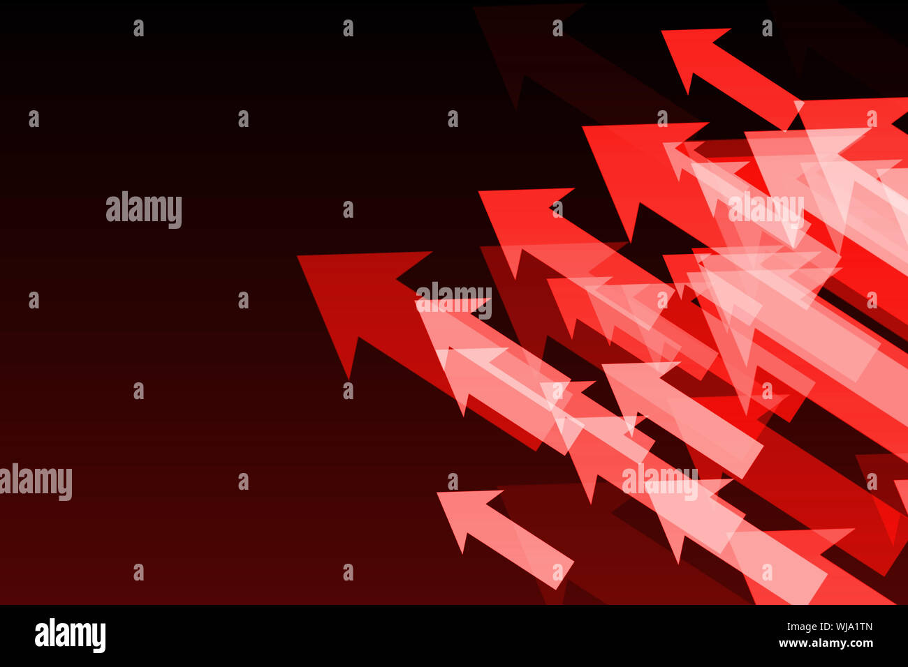 Shiny red arrows on black background Stock Photo - Alamy