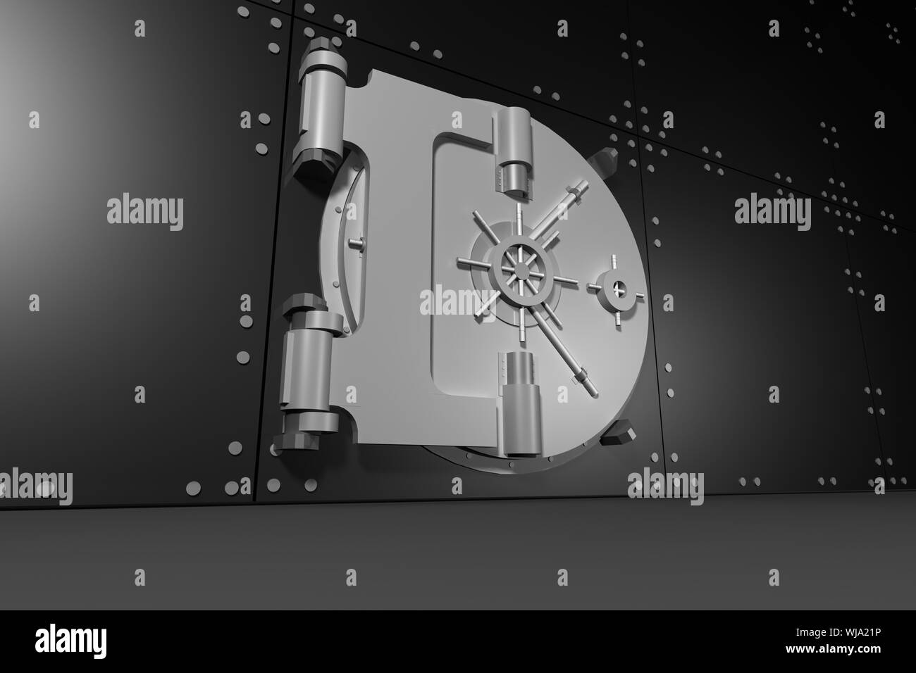 Digitally generated locked grey metallic safe Stock Photo - Alamy