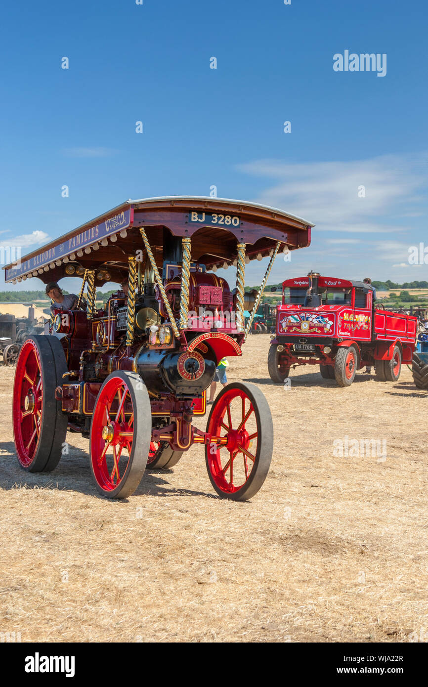 A 1917 Garrett showman's engine at the 2018 Low Ham Steam Rally ...