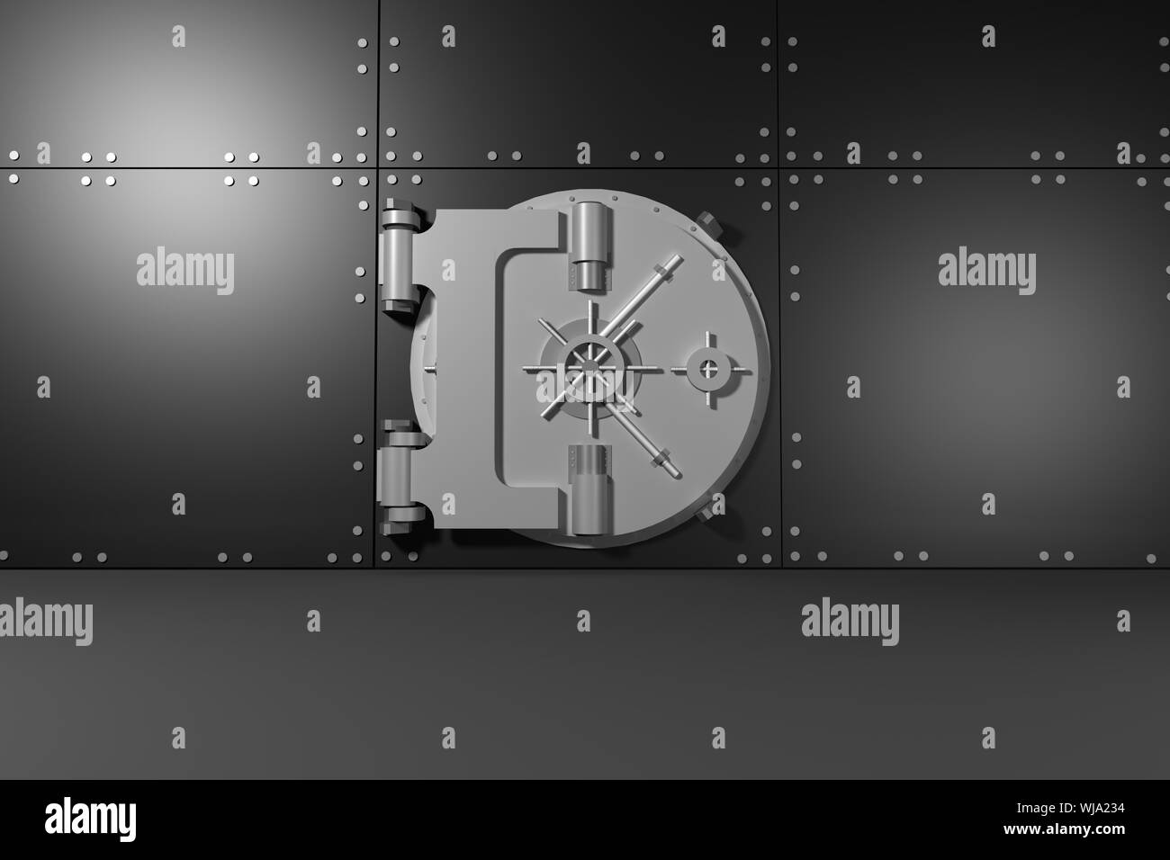 Digitally generated grey metallic safe Stock Photo - Alamy