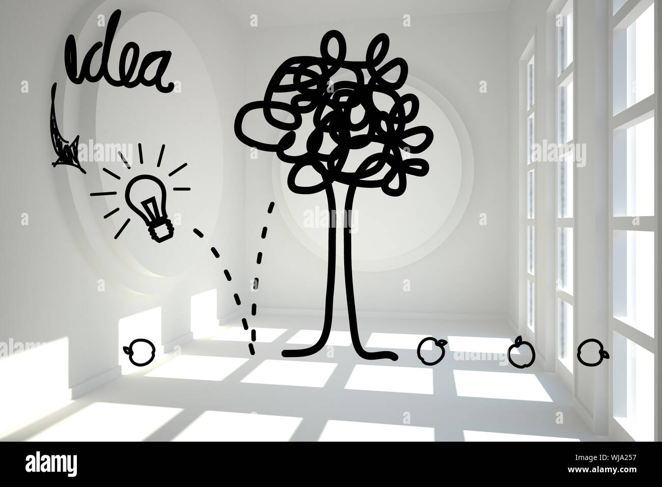 Idea tree graphic in bright room Stock Photo - Alamy