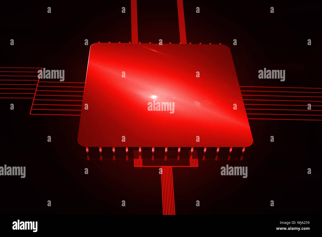 Shiny red square on black background Stock Photo - Alamy