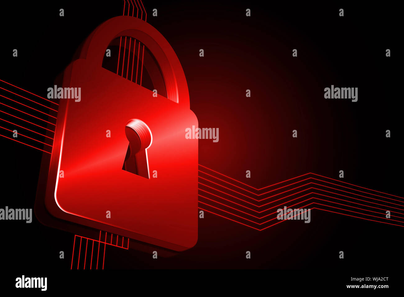 Shiny red lock on black background Stock Photo - Alamy