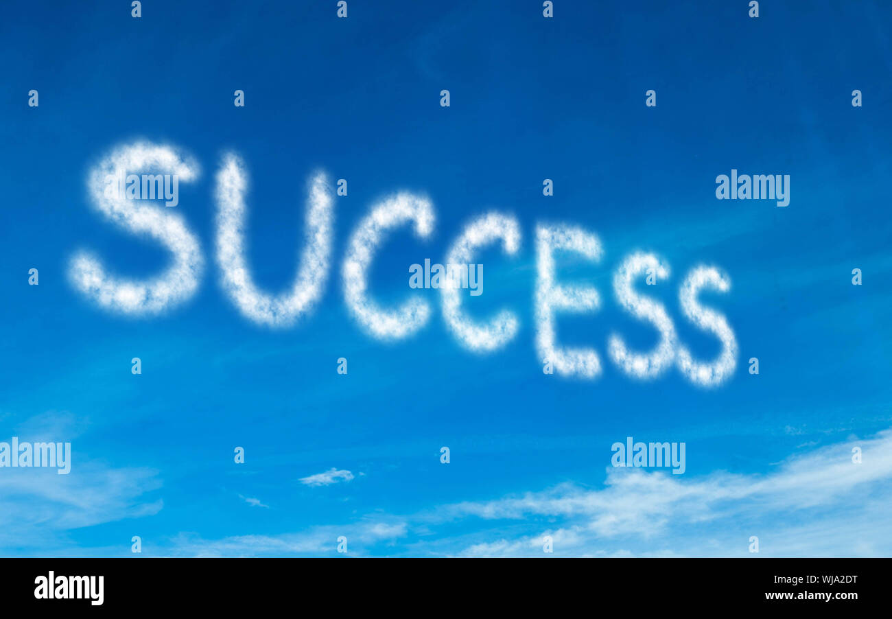 Success written in white in sky Stock Photo - Alamy