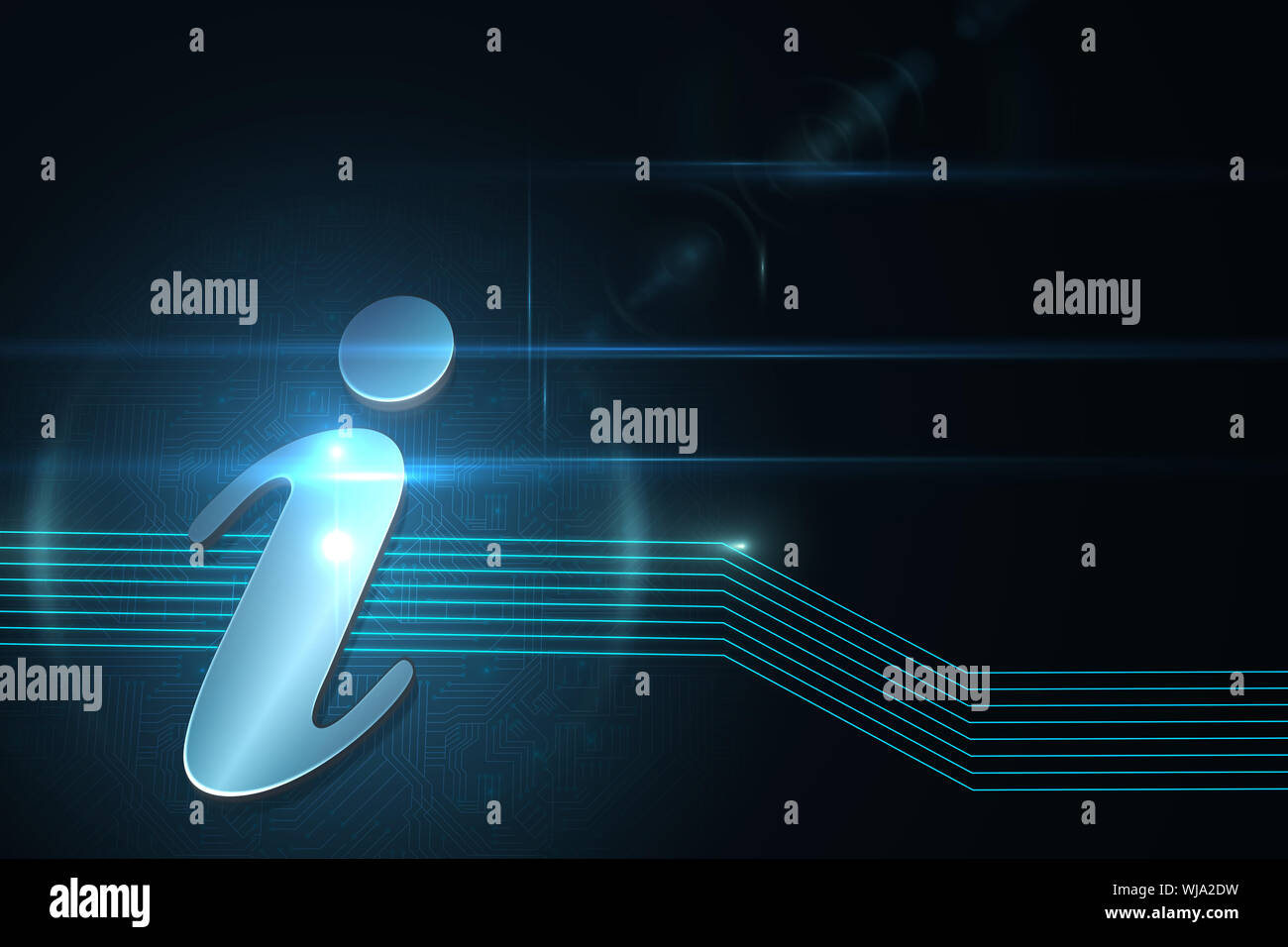 Shiny information icon on black background Stock Photo - Alamy