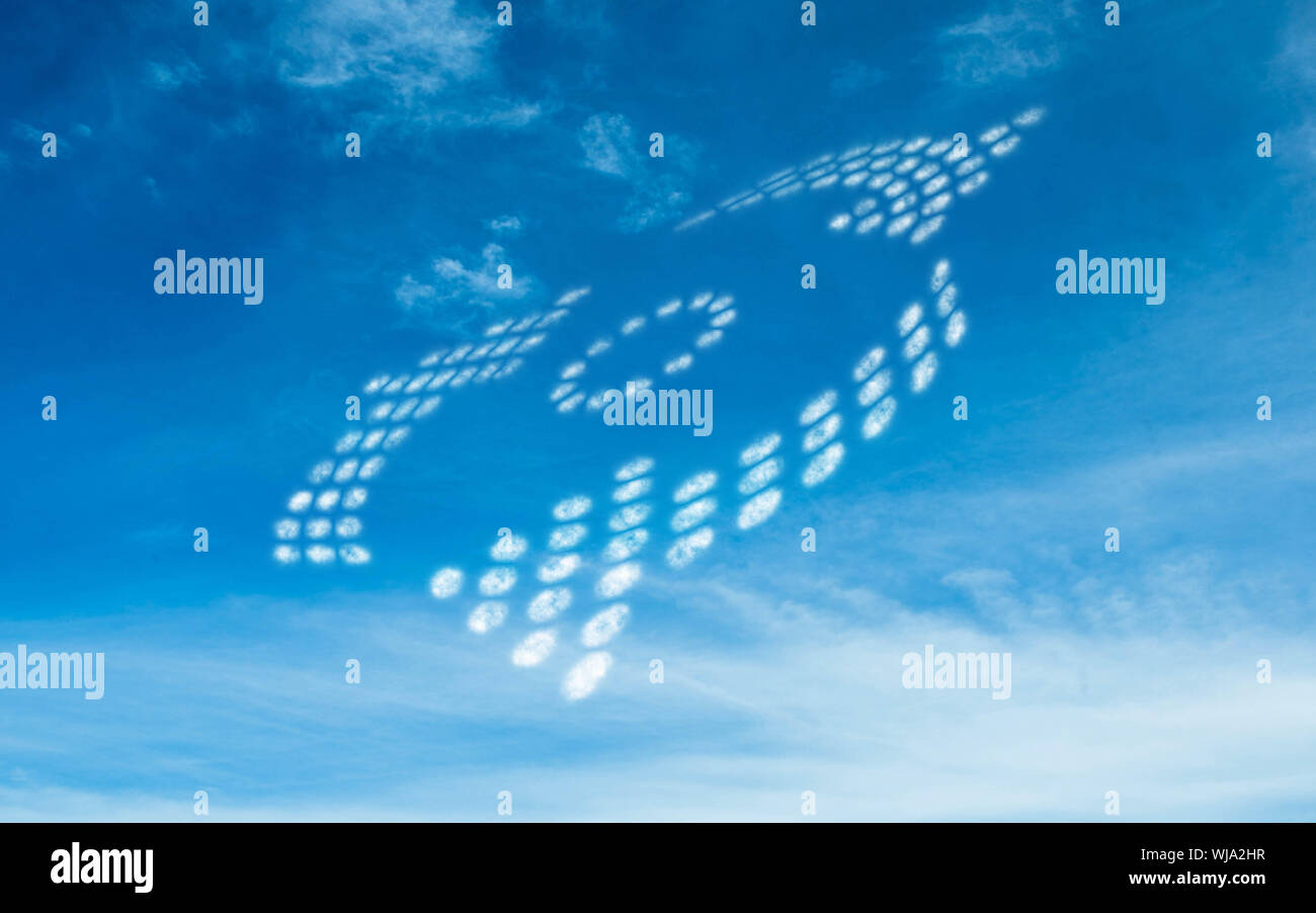 Dotted arrows in the sky Stock Photo - Alamy