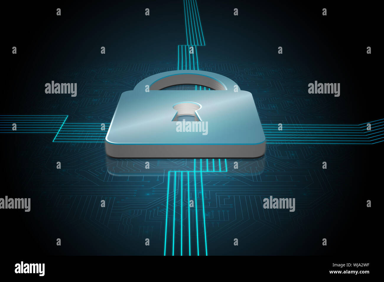 Shiny lock on black background Stock Photo - Alamy