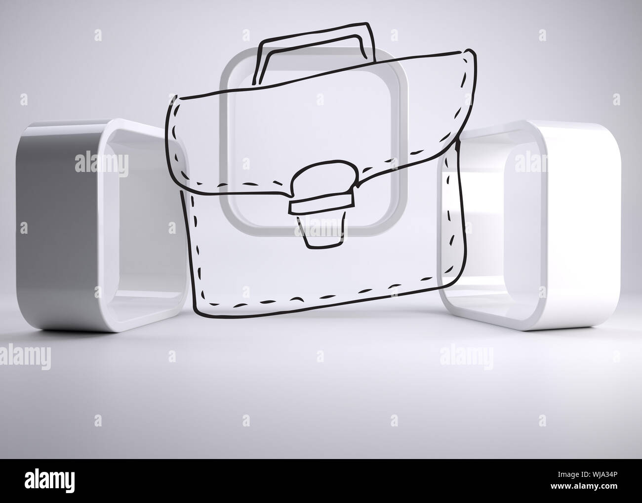 Drawn bag on grey abstract background Stock Photo - Alamy