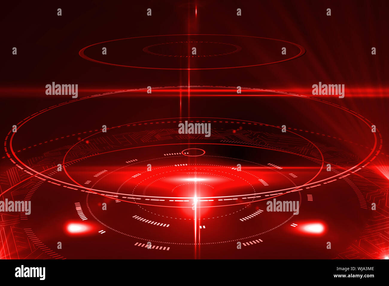 Shiny red circles on black background Stock Photo - Alamy