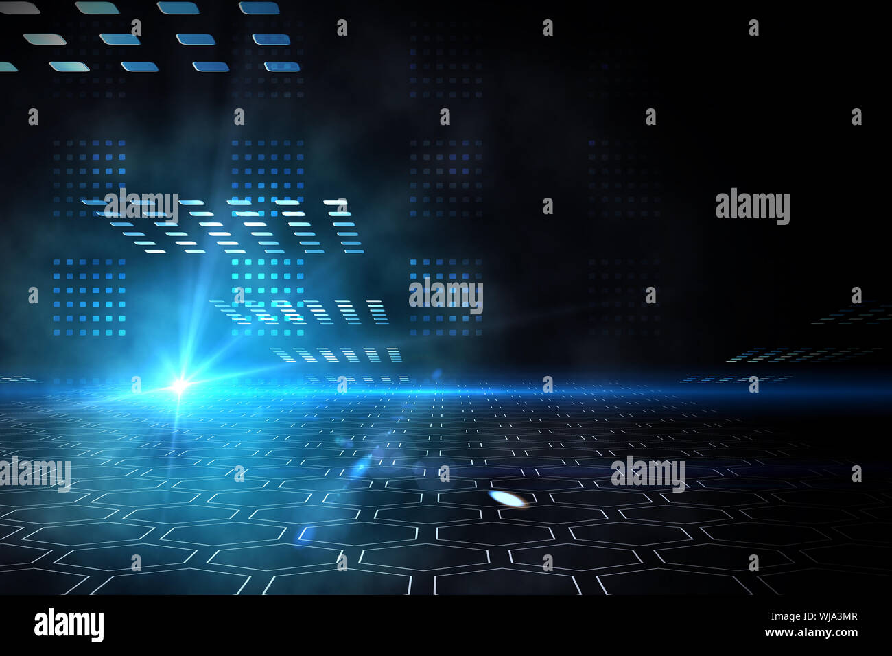 Technical background with squares and hexagon pattern Stock Photo - Alamy