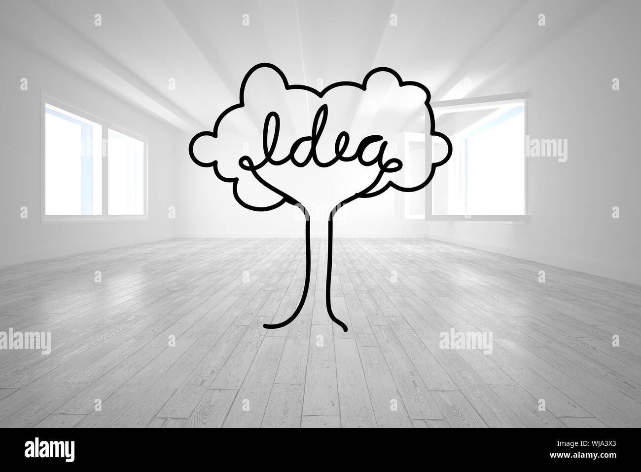 Idea tree in bright room Stock Photo - Alamy