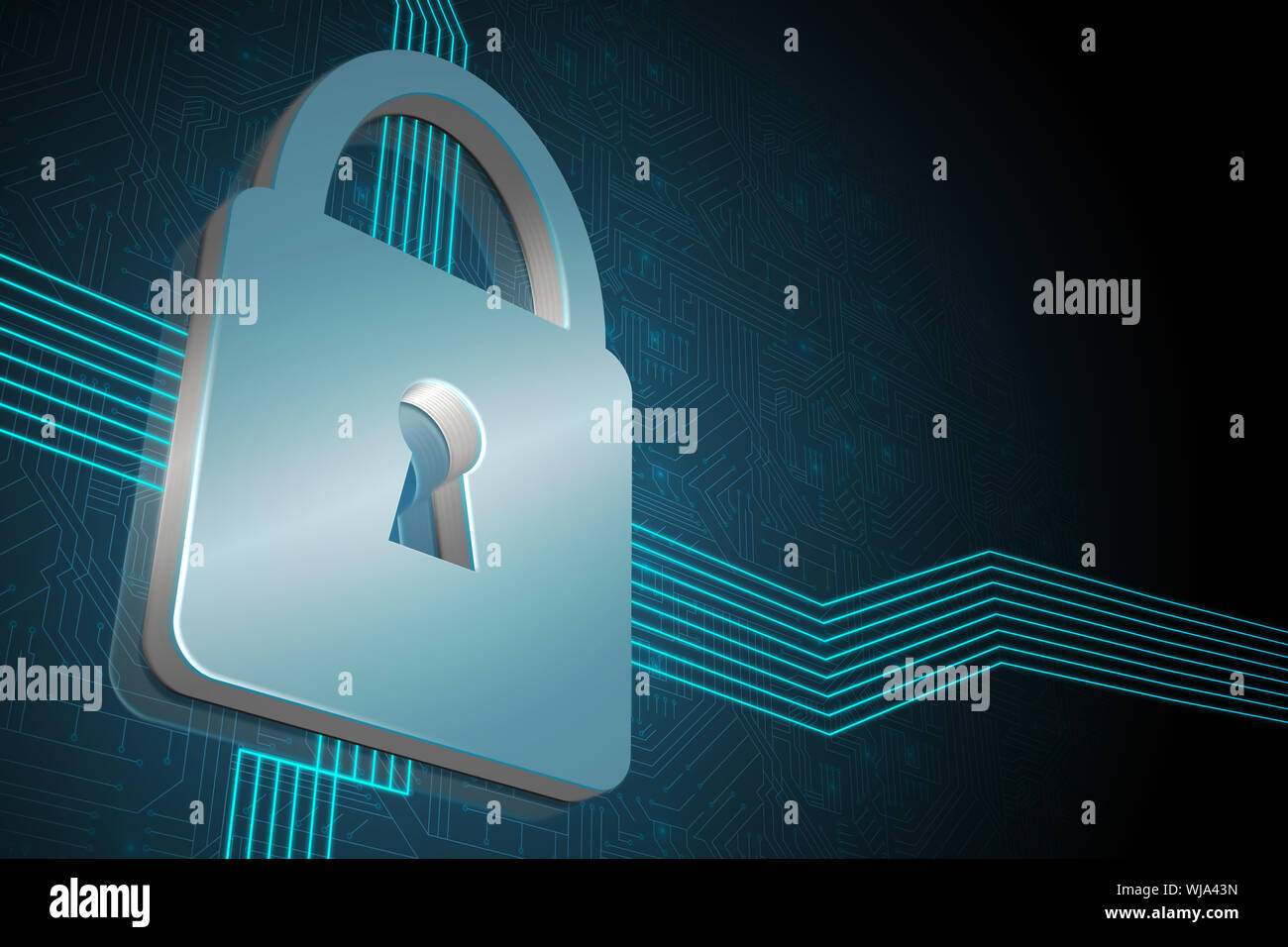 Shiny lock on black background Stock Photo - Alamy