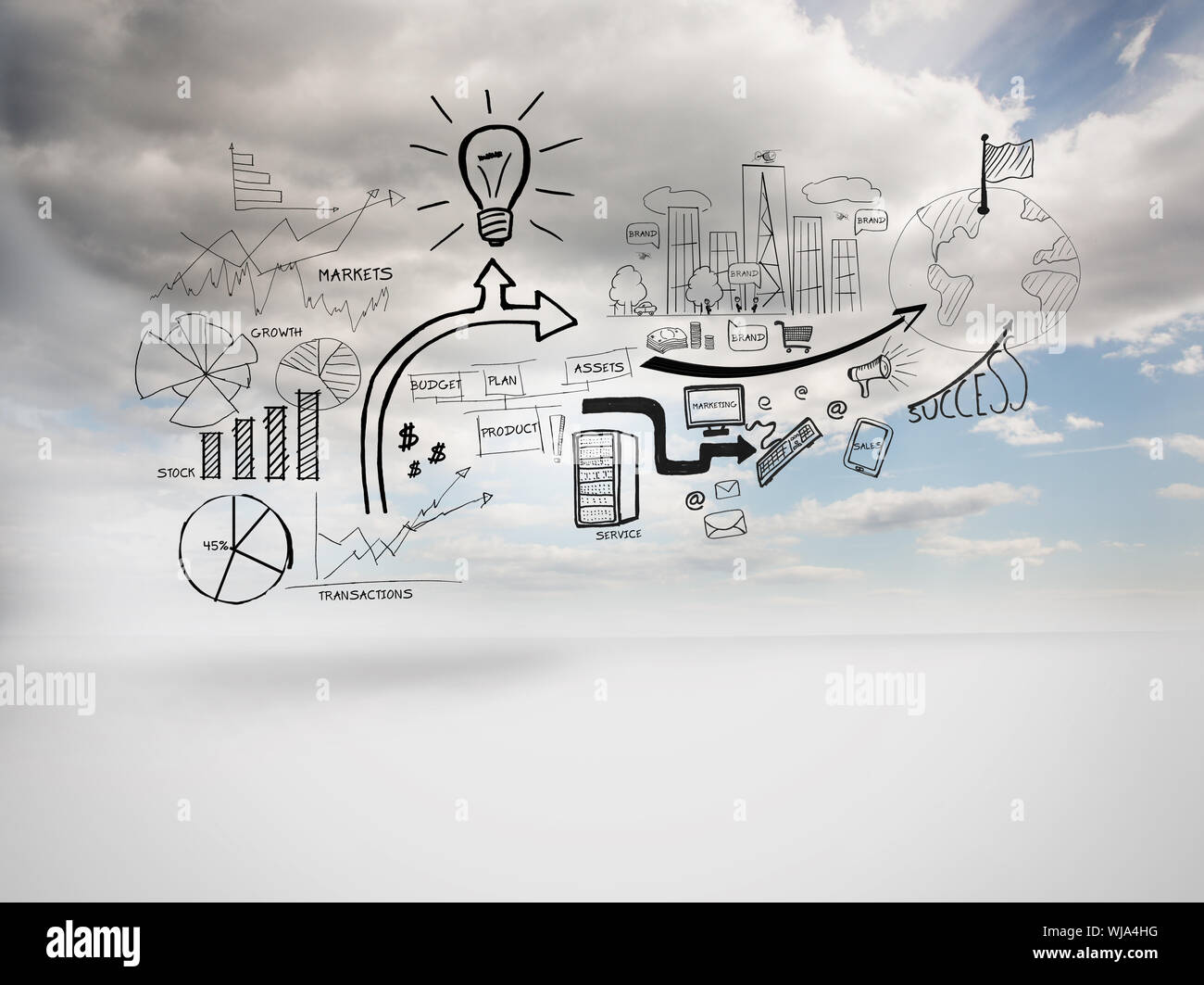 Graphic on sky background Stock Photo - Alamy