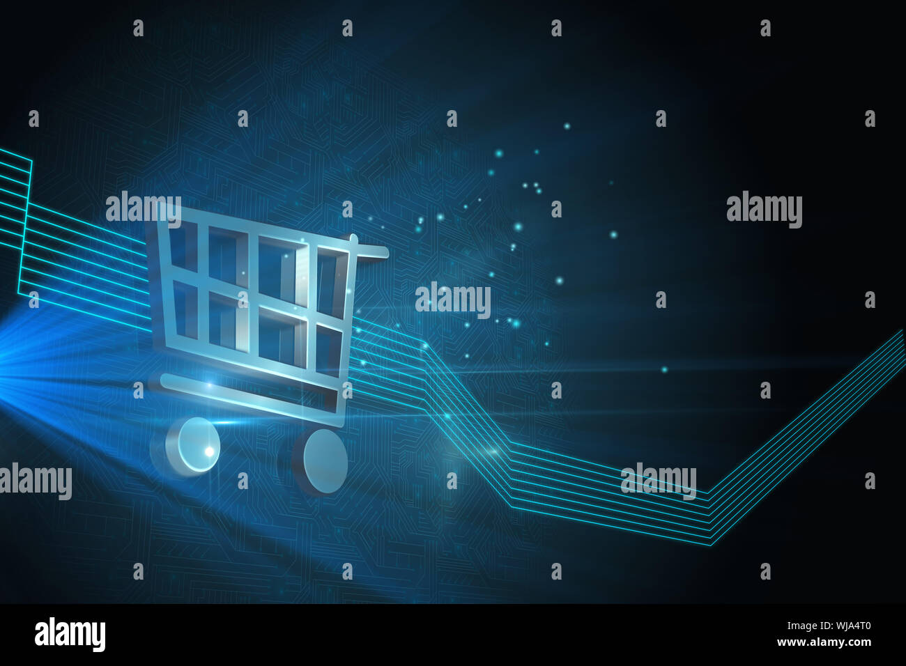 Shiny trolley on black background Stock Photo - Alamy