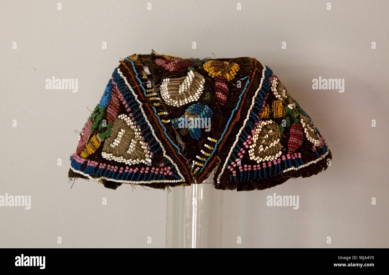 Hand-beaded cap which belonged to Chickasaw Chief George Colbert in the ...