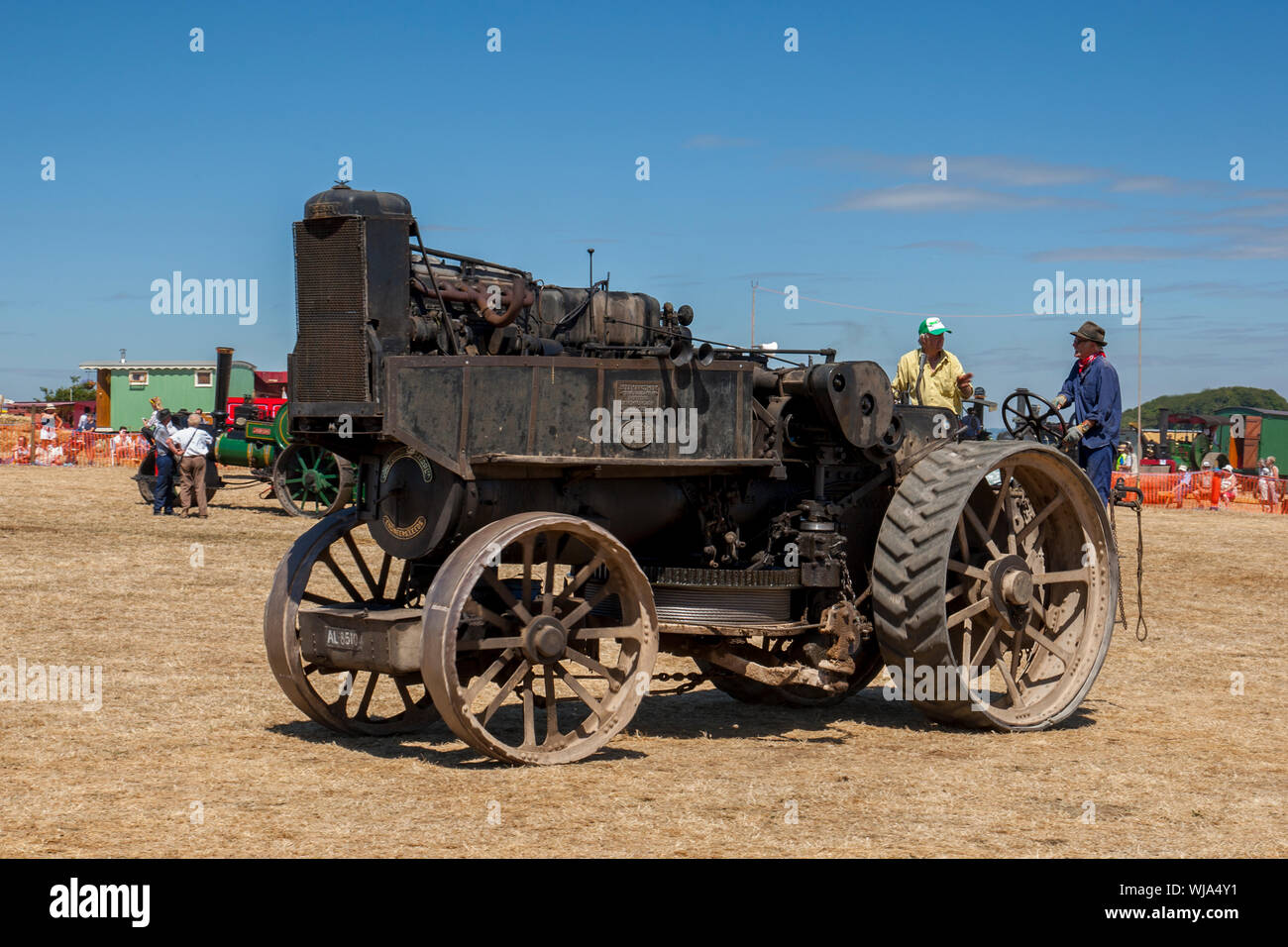 A vintage Fowler ploughing engine body fitted with a diesel engine at ...