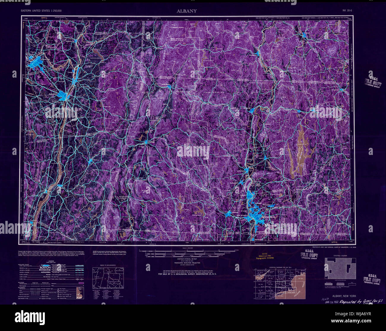 New York NY Albany 136544 1957 250000 Inverted Restoration Stock Photo ...