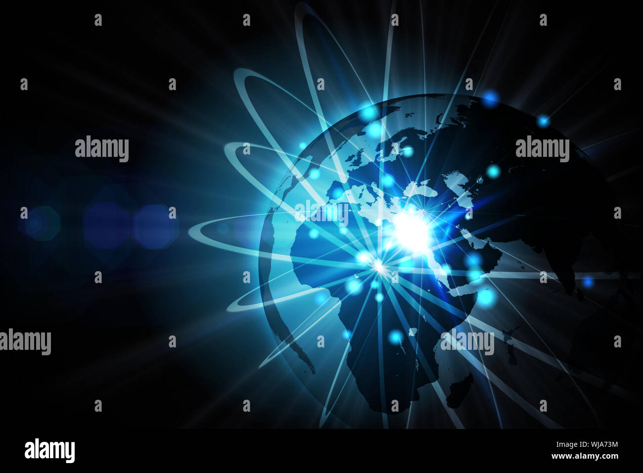 Shiny sphere on black background Stock Photo - Alamy