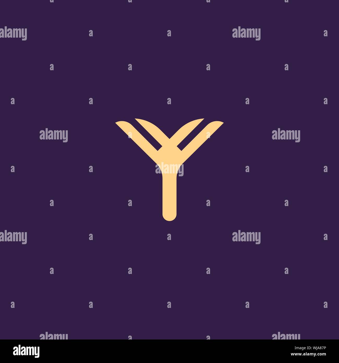 Creative Innovative Initial Letter logo YY Y. Minimal luxury Monogram ...