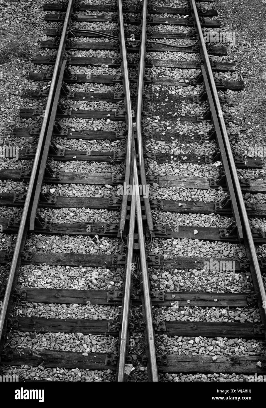 Rail tracks close up Black and White Stock Photos & Images - Alamy