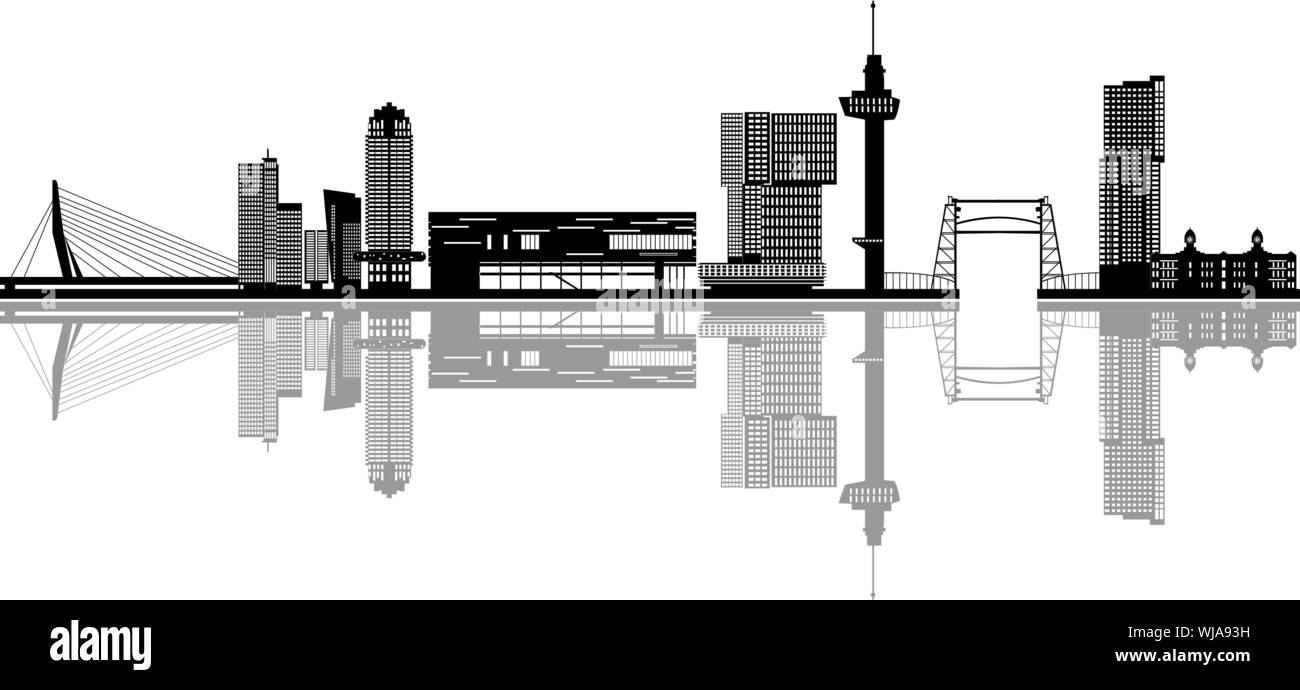Rotterdam city skyline illustration Stock Vector Images - Alamy