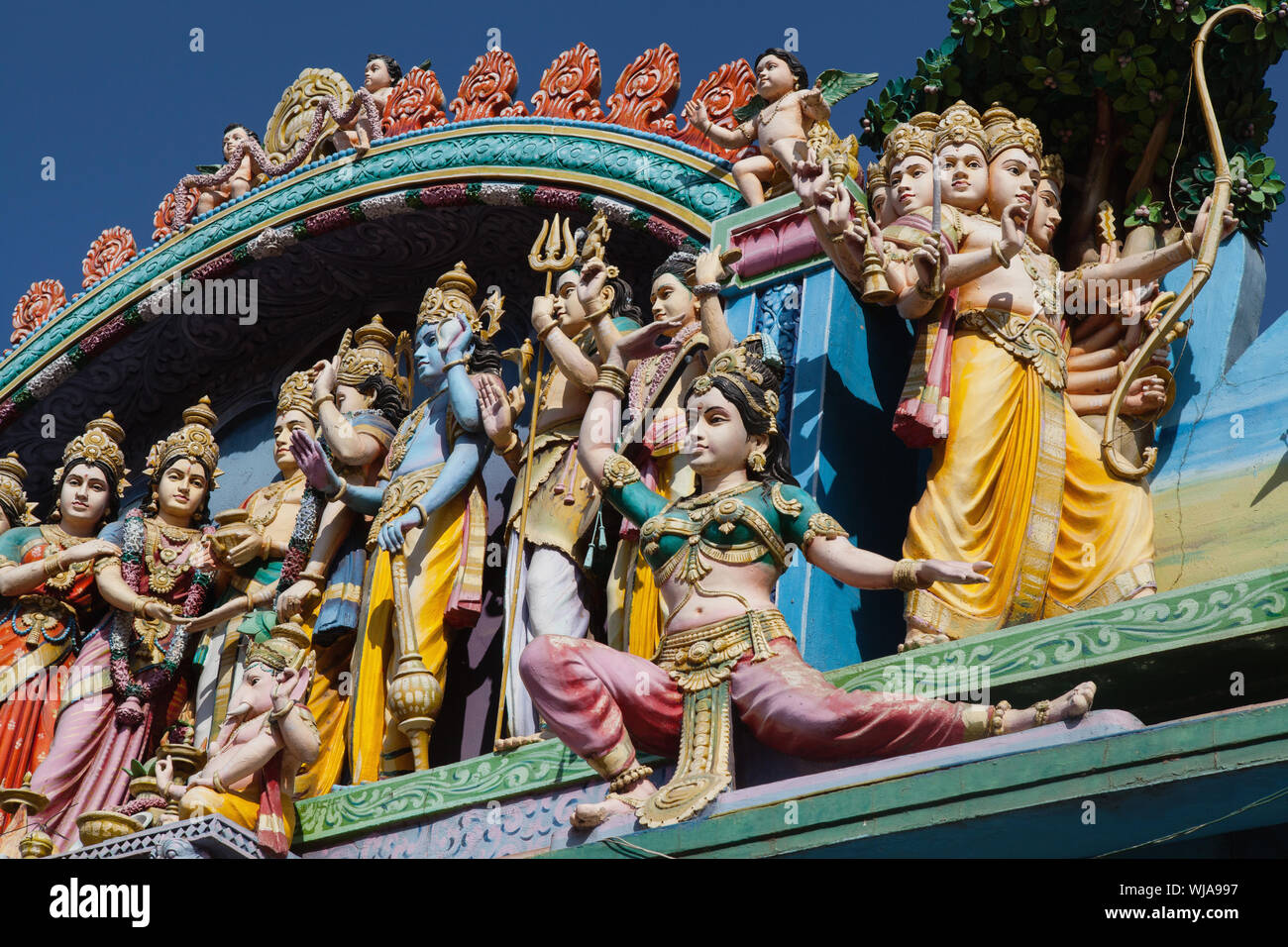 India, Karnataka, Hampi, Sculptures of hindu gods & deities at the Sri ...