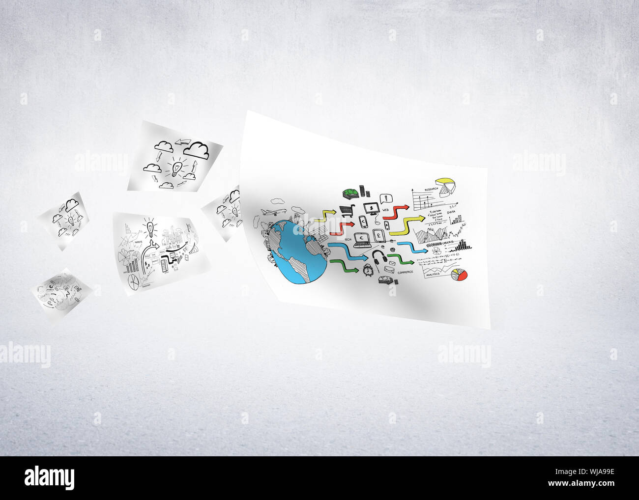 White paper in front of wall Stock Photo - Alamy