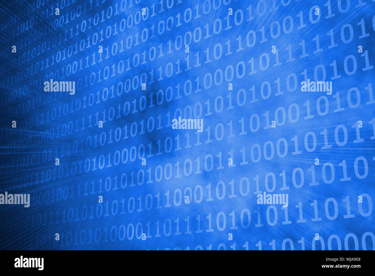 Shiny futuristic binary code on blue background Stock Photo - Alamy