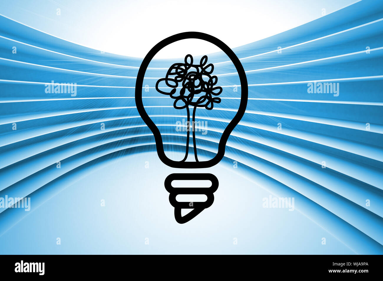 Light bulb with tree on abstract background Stock Photo - Alamy