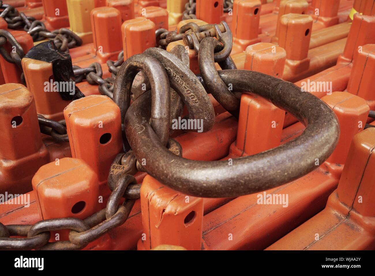 Large Chain On Plastic Structure Stock Photo - Alamy