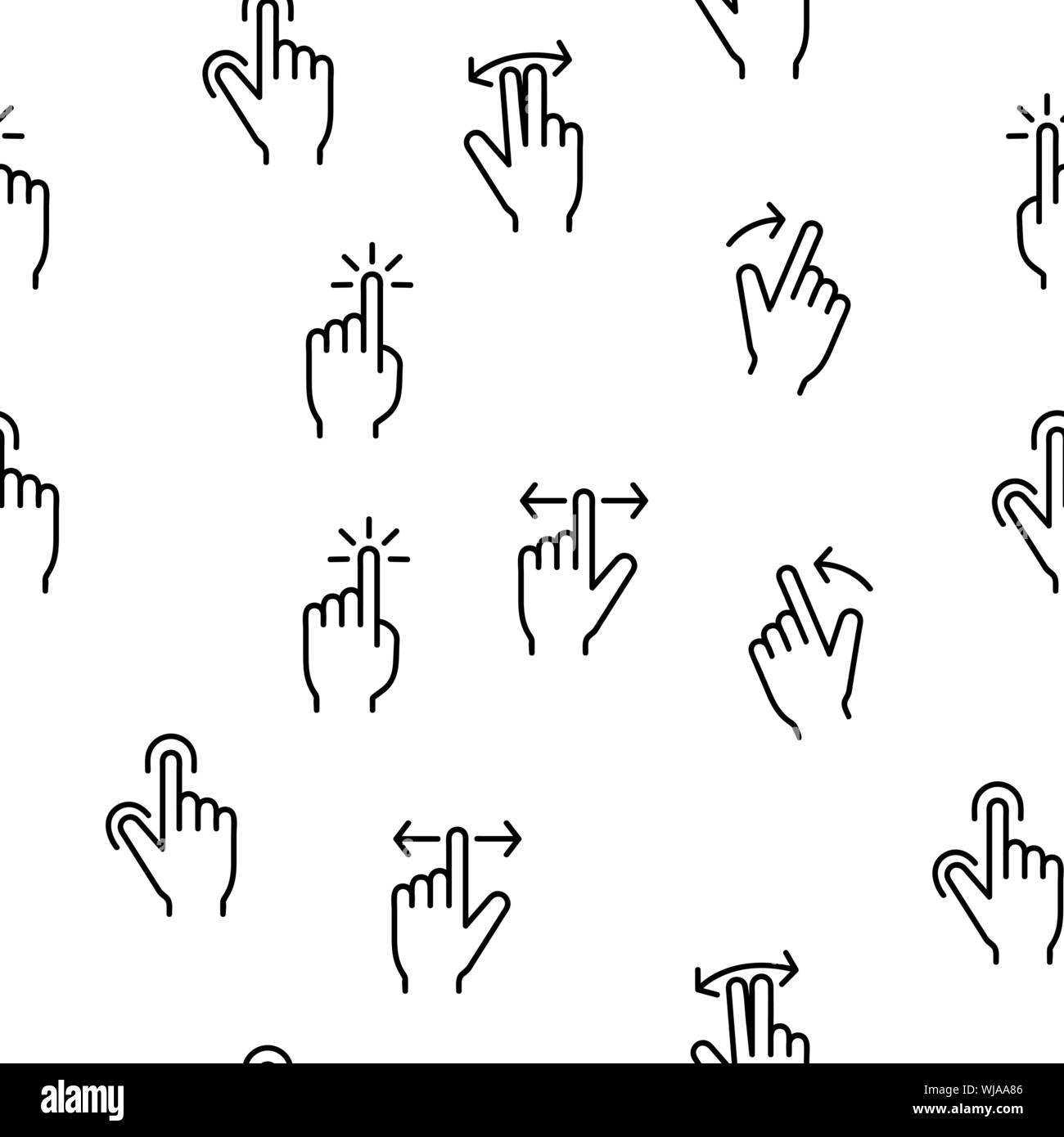 Swipe Gesture Touches Vector Seamless Pattern Stock Vector Image & Art ...