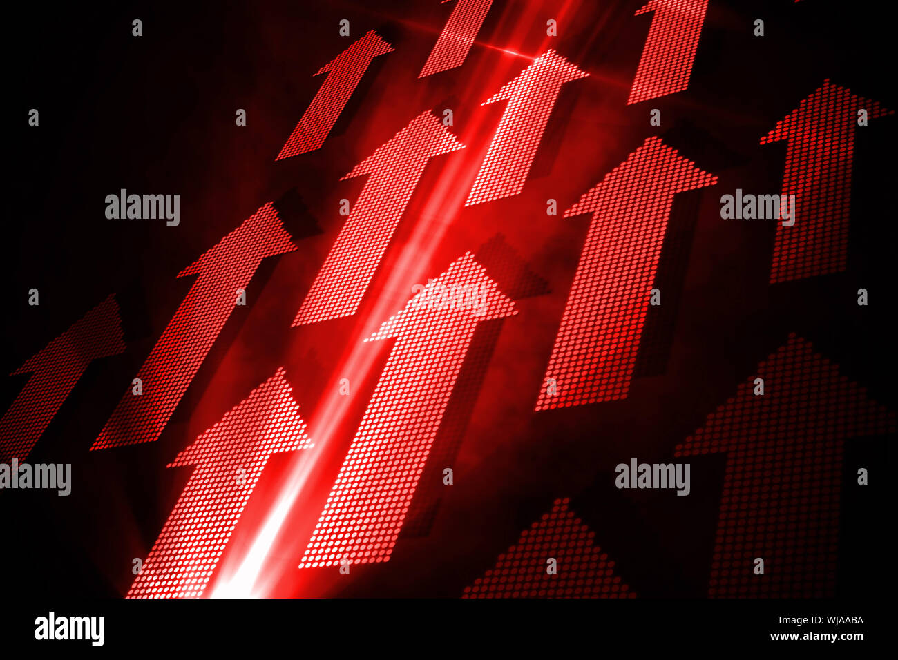 Shiny red arrows on black background Stock Photo - Alamy