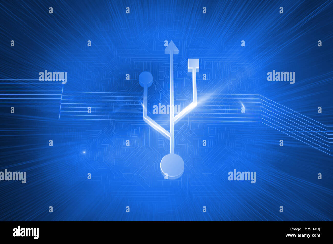 Glowing connection sign on blue background Stock Photo - Alamy