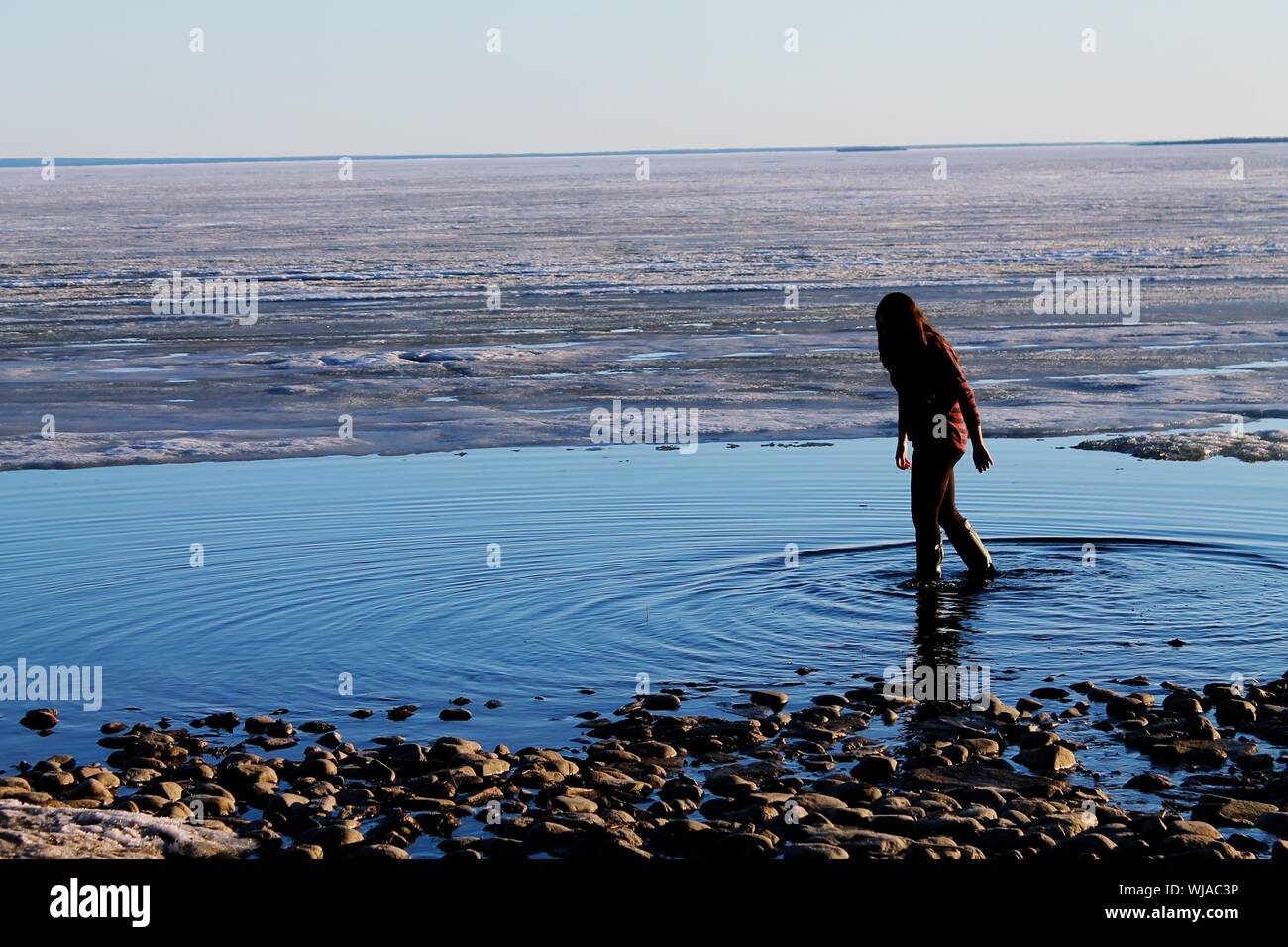 Woman side profile walking hi-res stock photography and images - Alamy