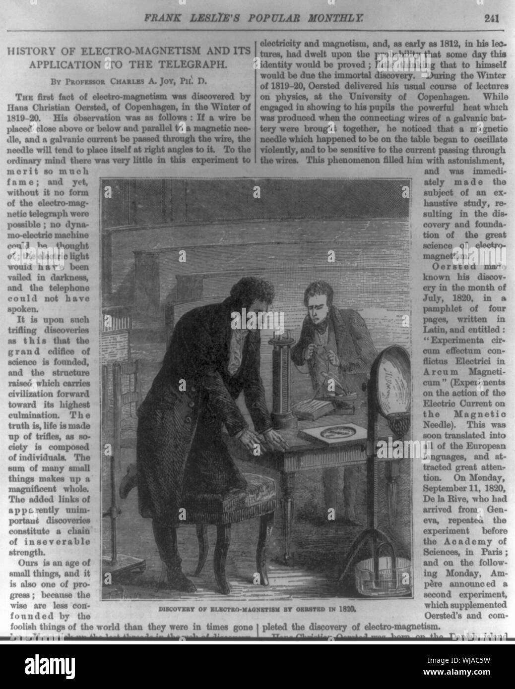 Hans Christian Oersted, 1777-1851; discovery of electro-magnetism by ...