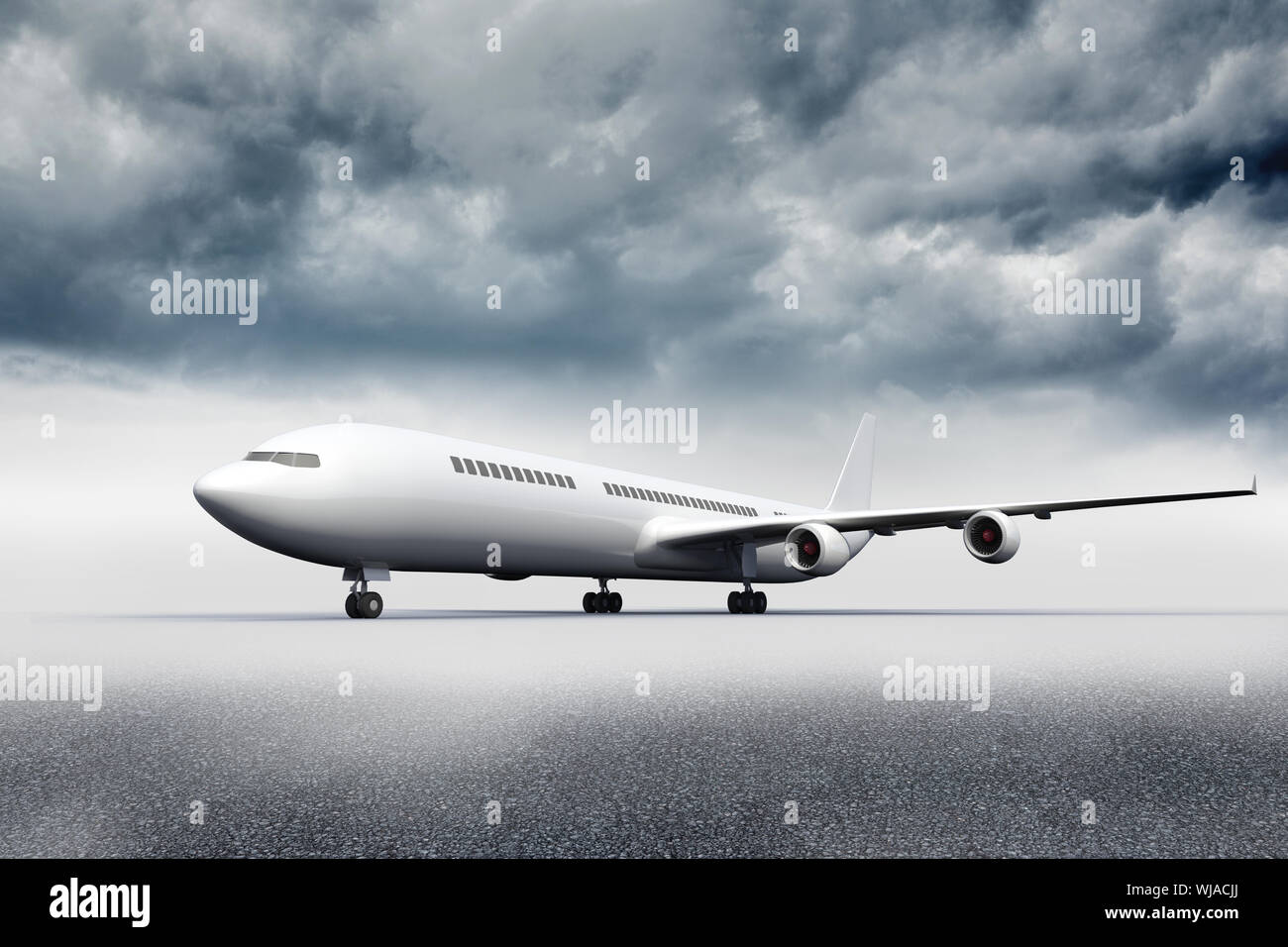 3D plane standing on the ground Stock Photo - Alamy