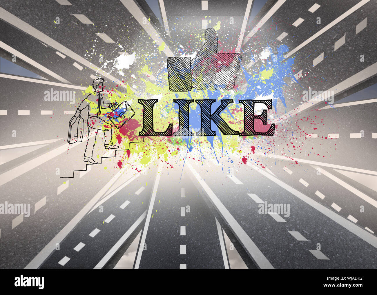 Like written over color splashes and streets Stock Photo - Alamy