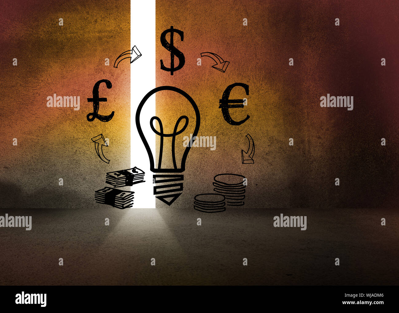 Light bulb money pound hi-res stock photography and images - Alamy