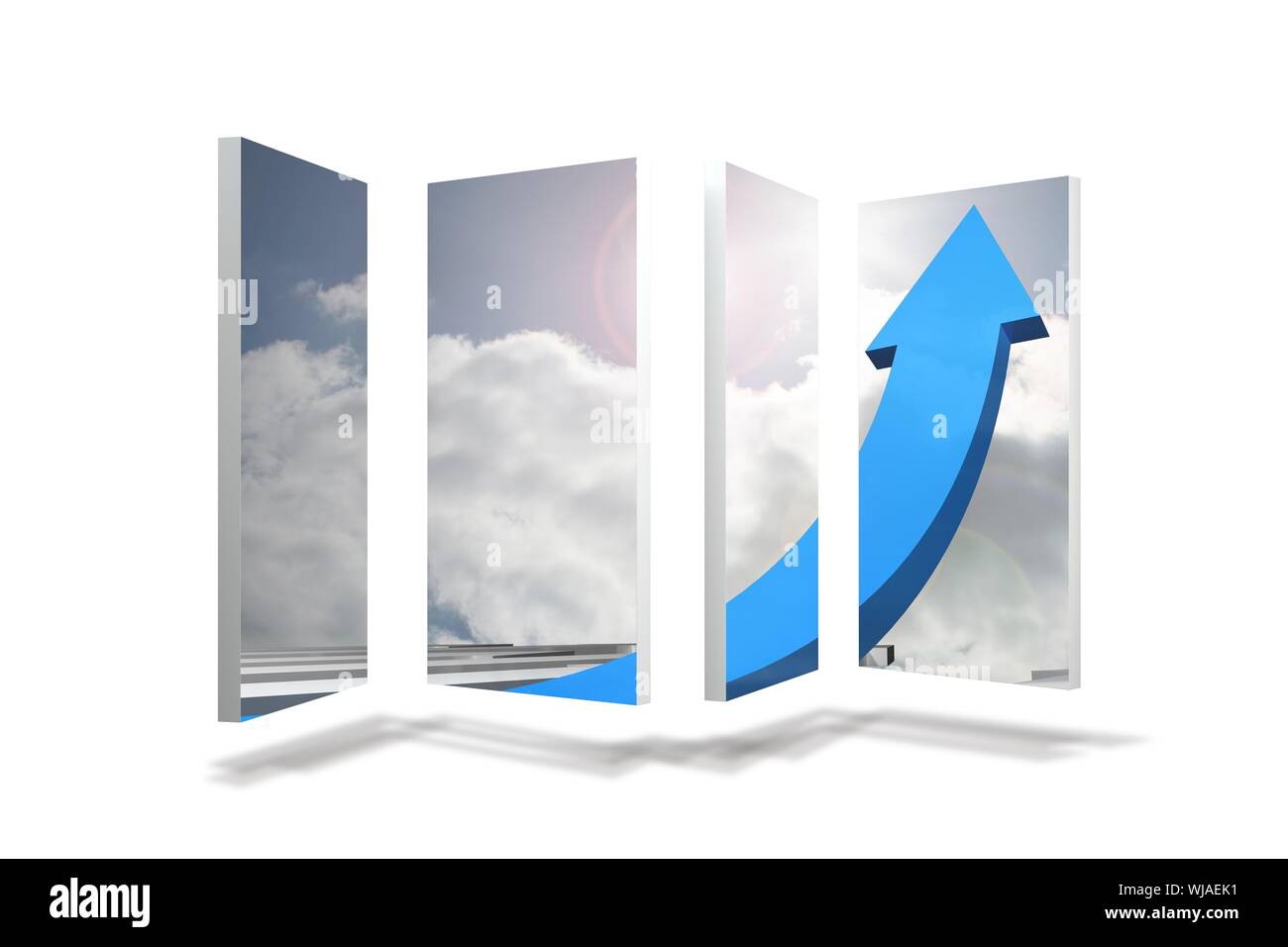 Blue arrow on abstract screen Stock Photo - Alamy