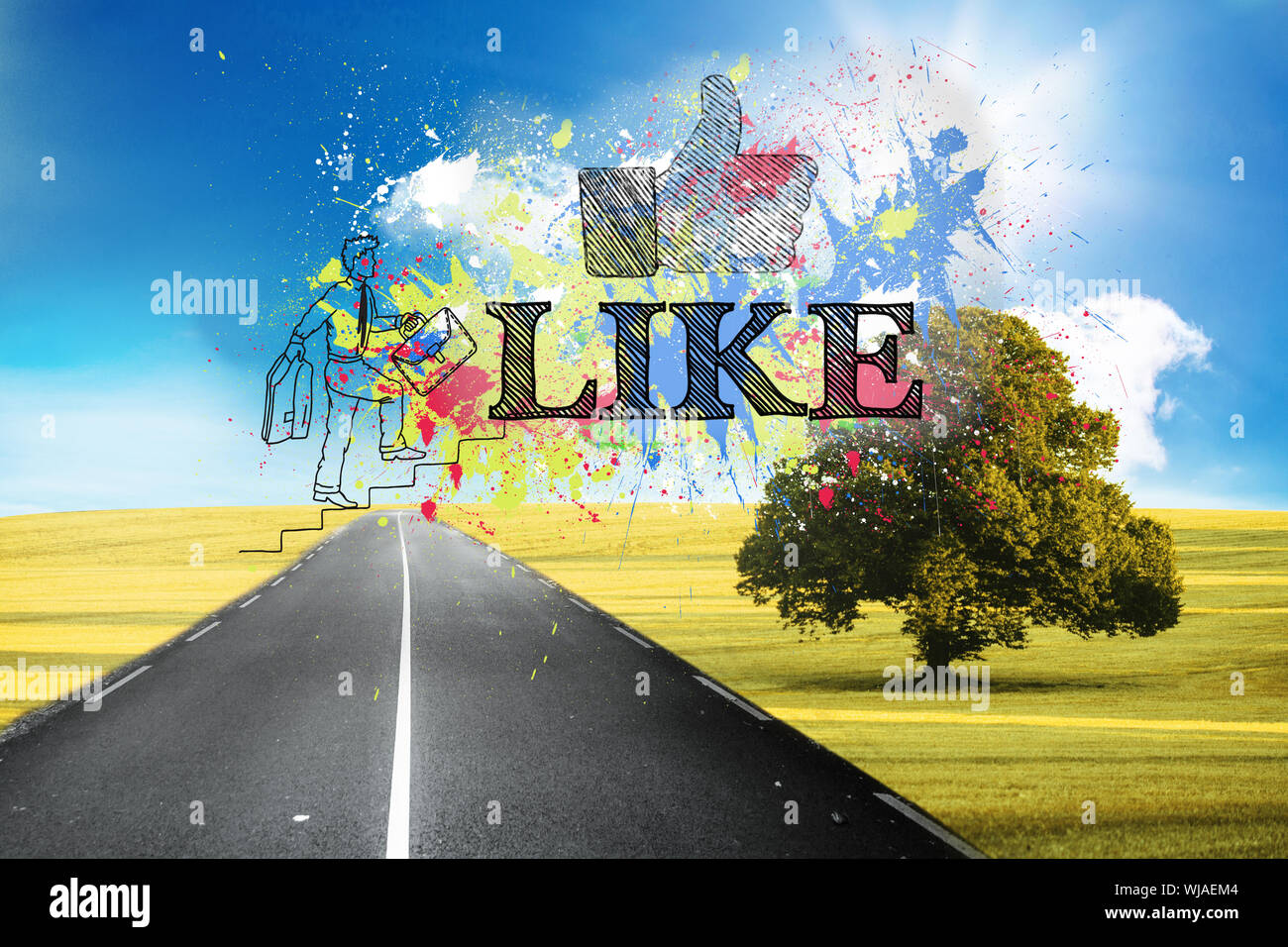 Like written over color splashes Stock Photo - Alamy