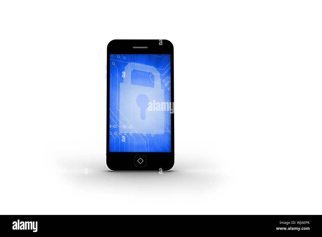 Blue lock on smartphone screen Stock Photo - Alamy