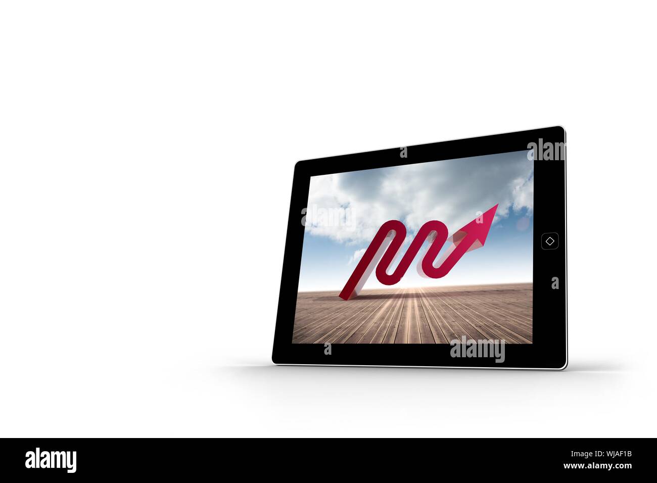 Red arrow on tablet screen Stock Photo - Alamy