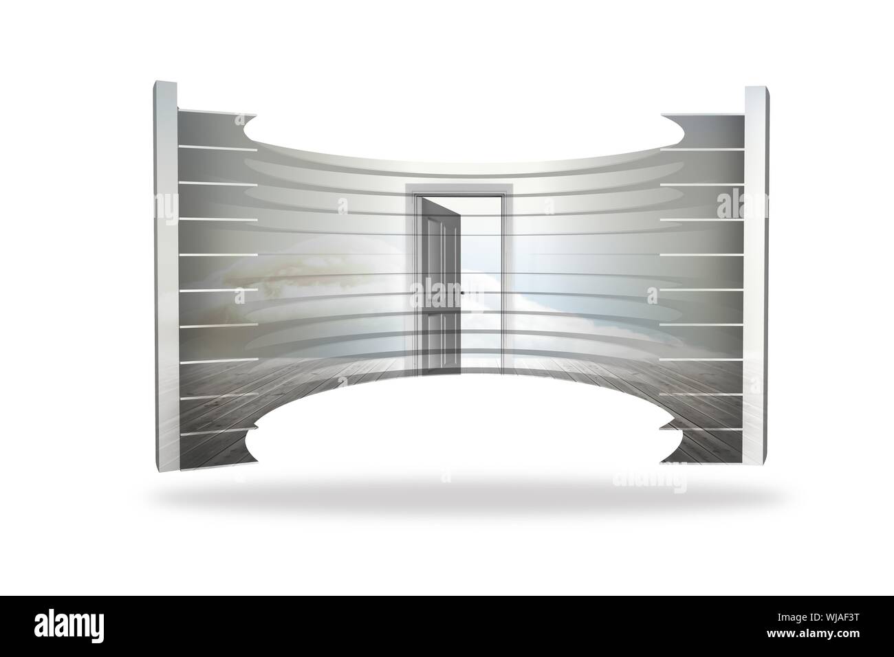 Open door in clouds on abstract screen Stock Photo - Alamy