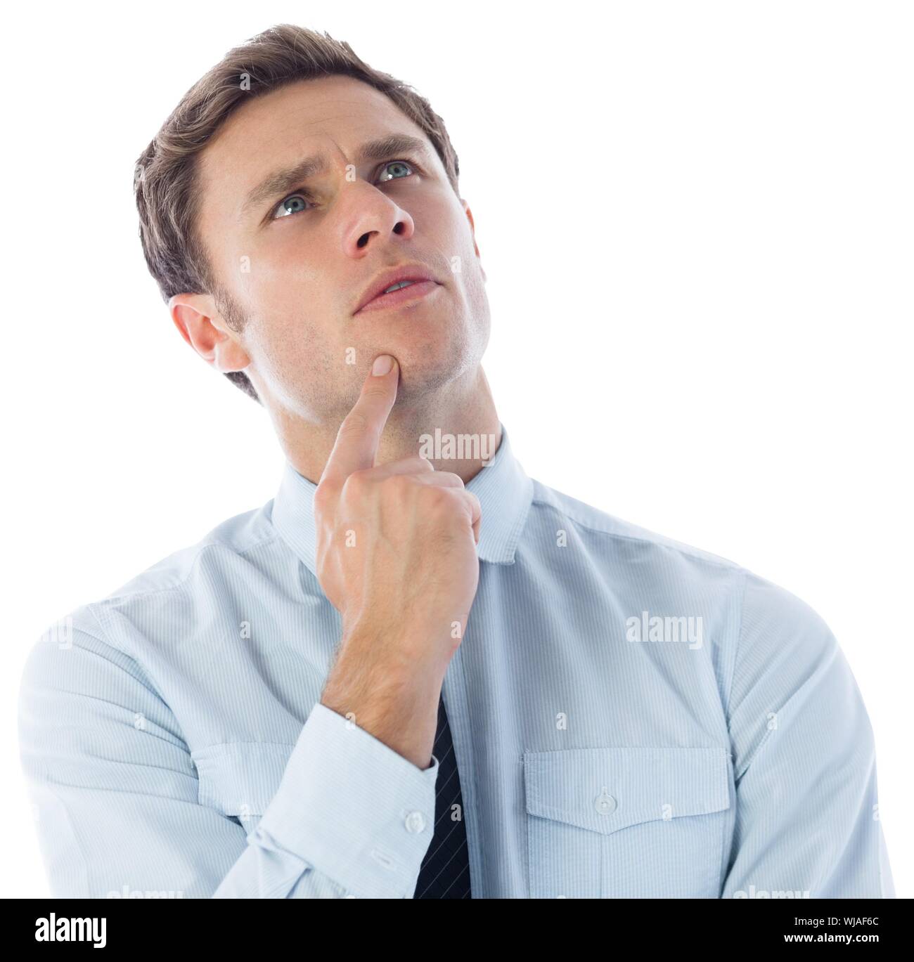 Finger at chin hi-res stock photography and images - Alamy