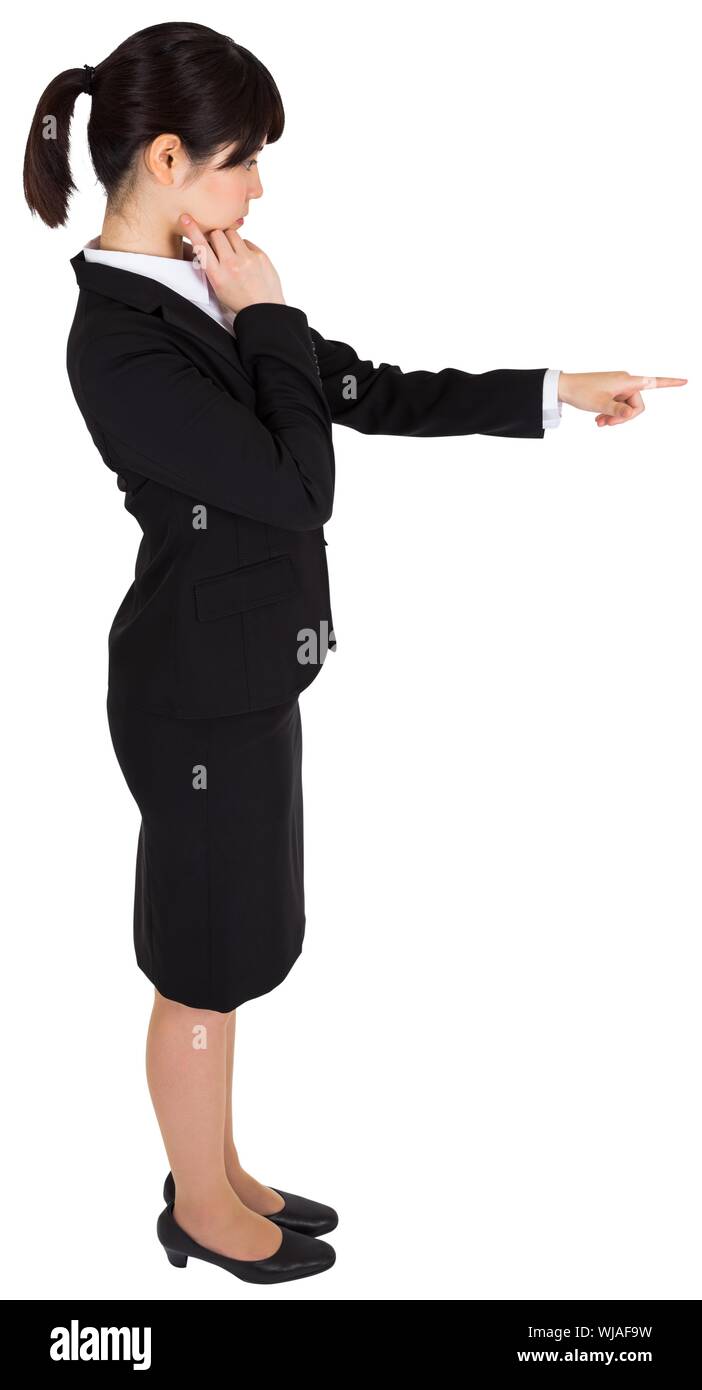 Serious young woman pointing hi-res stock photography and images - Alamy