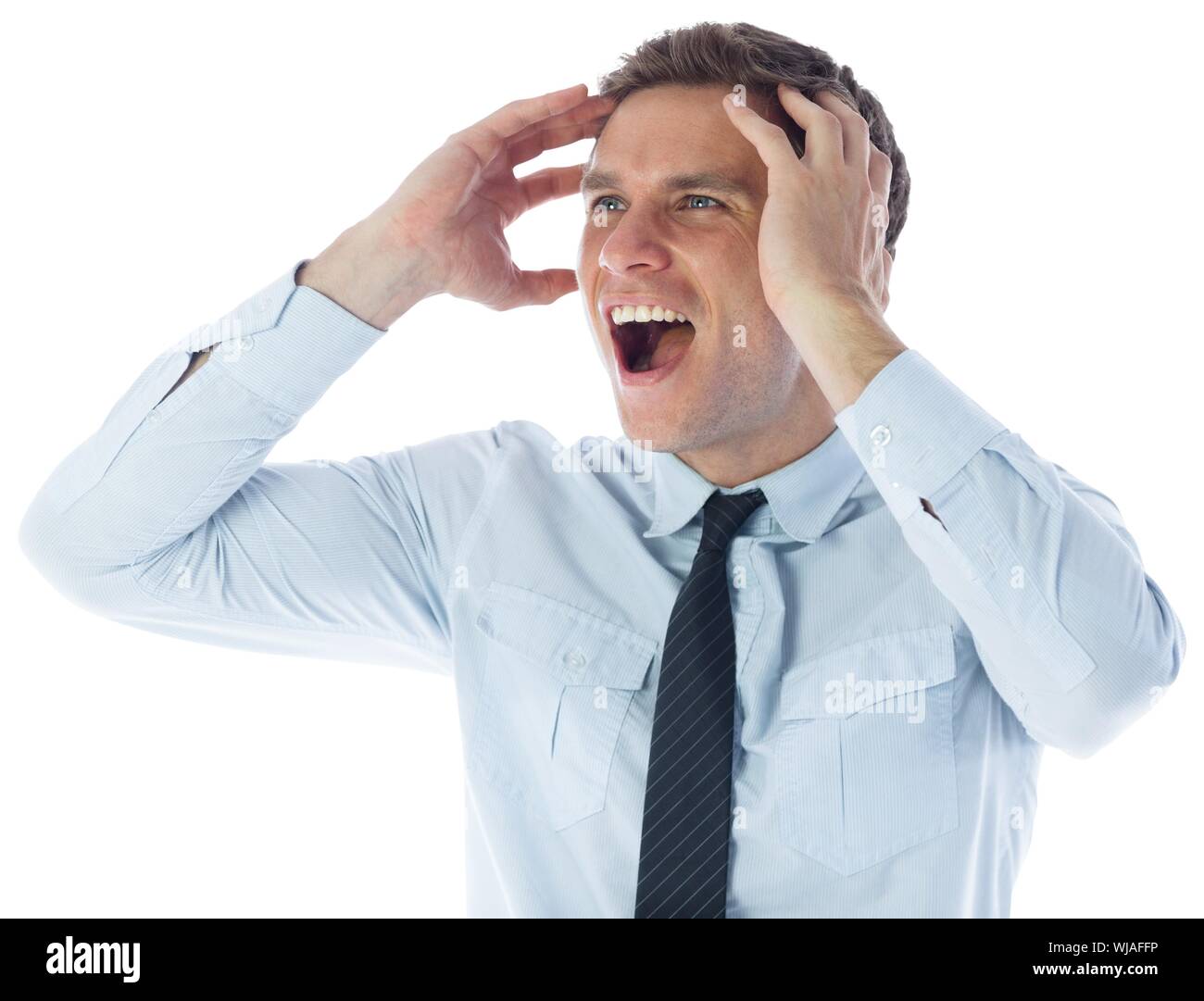 Stressed businessman shouting hi-res stock photography and images - Alamy