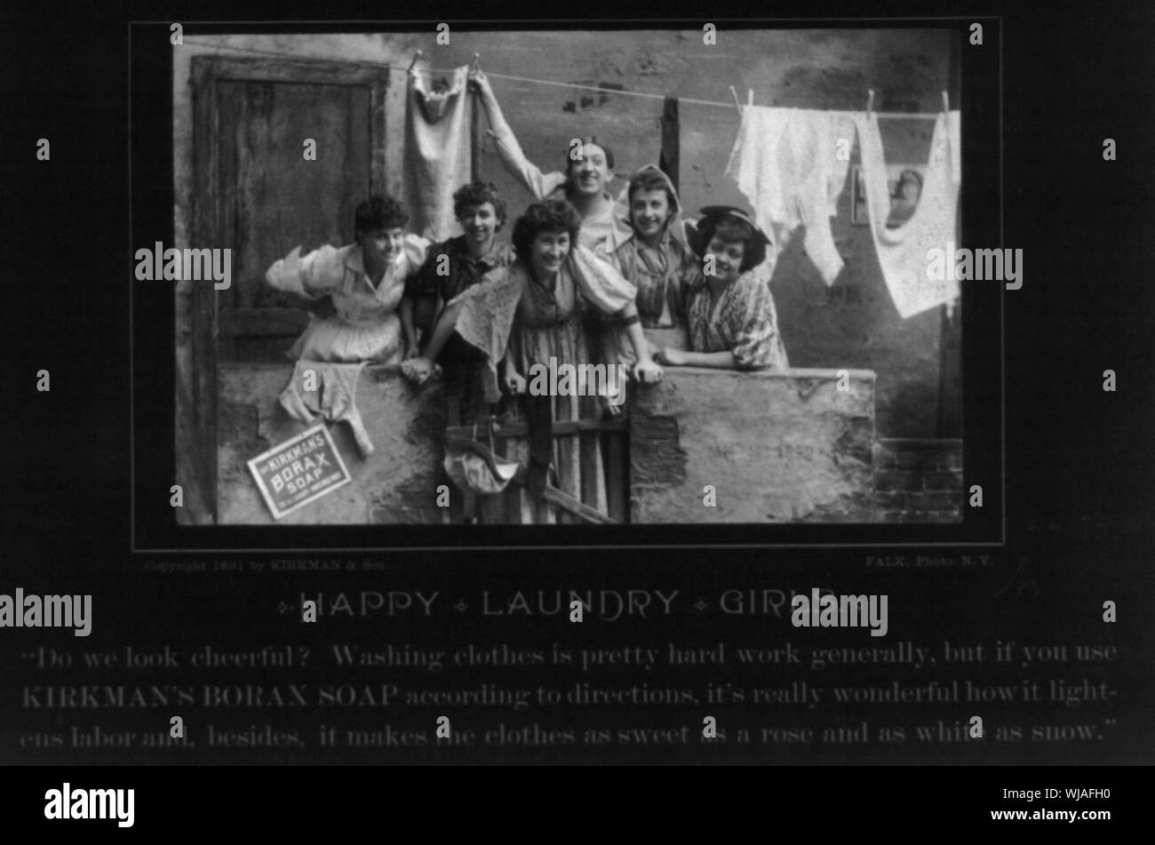 Happy Laundry Girls Stock Photo - Alamy