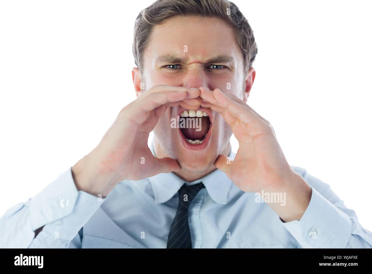 Man angry shouting at camera hi-res stock photography and images - Alamy